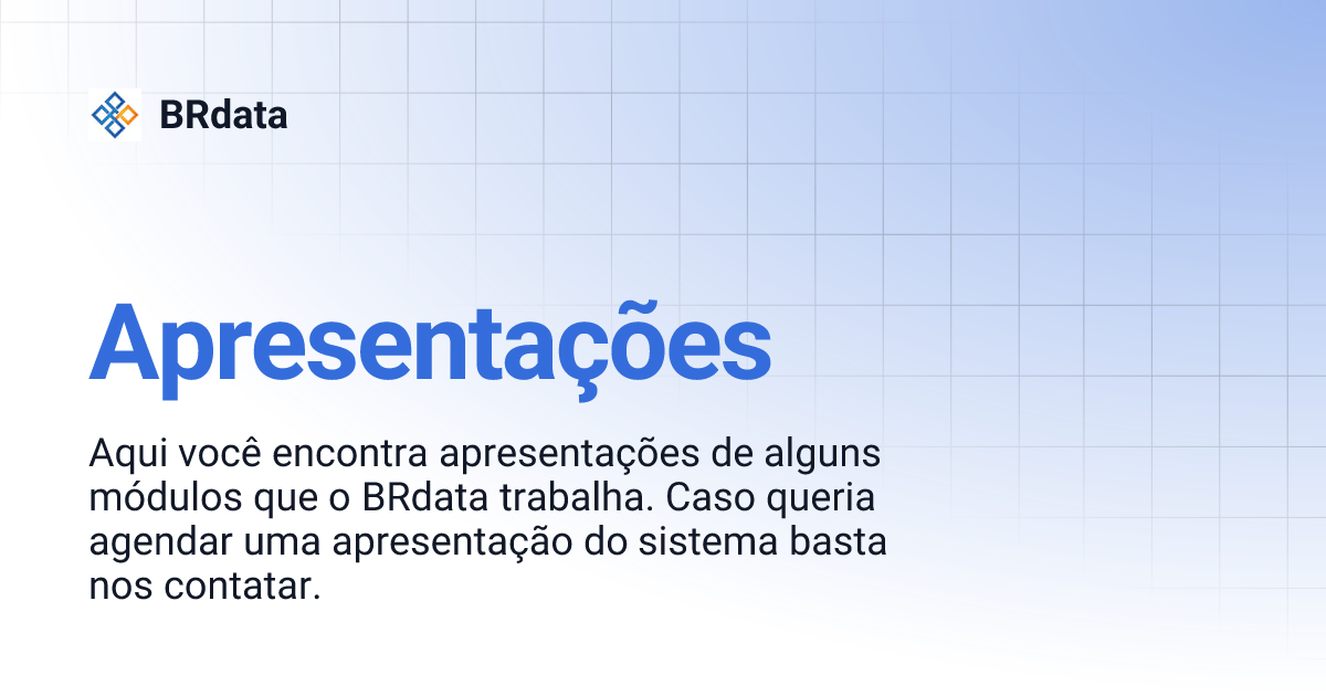 Apresentações | BRdata